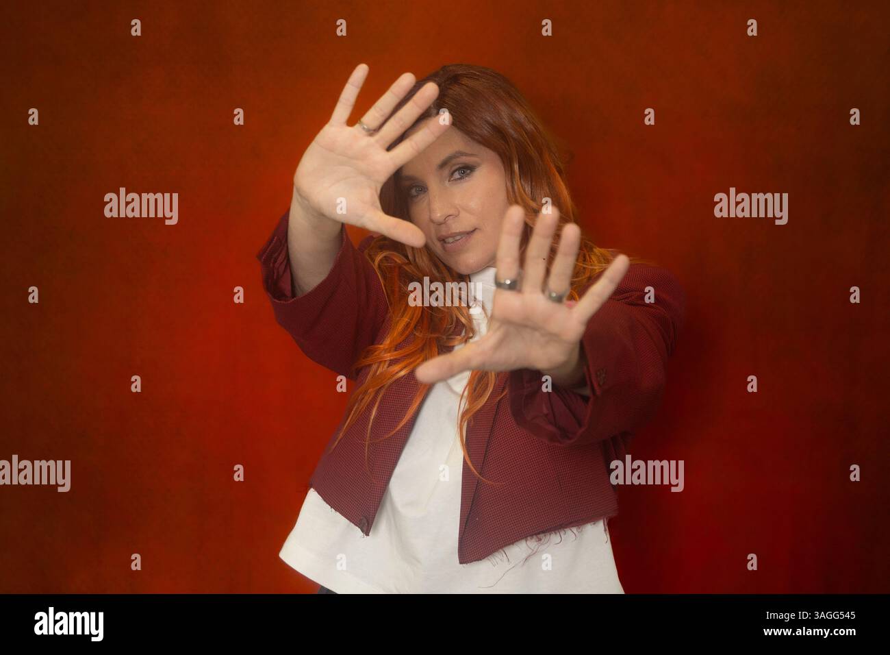 Singer Leire Martínez poses for Europa Press at the Sony Music offices ...