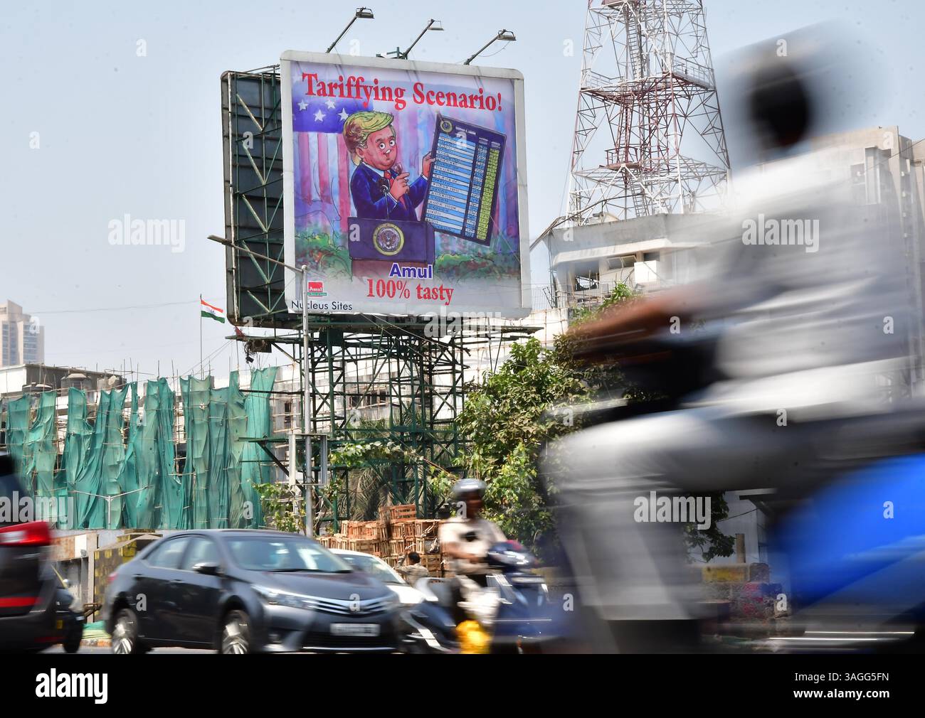 MUMBAI, INDIA - APRIL 8: An advertisement hoarding by Amul displays ...