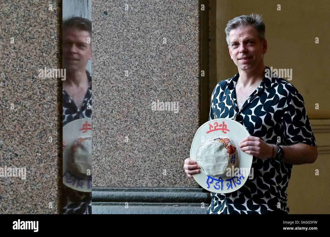MUMBAI, INDIA - APRIL 8: British Artist Andy Brown along with his ...