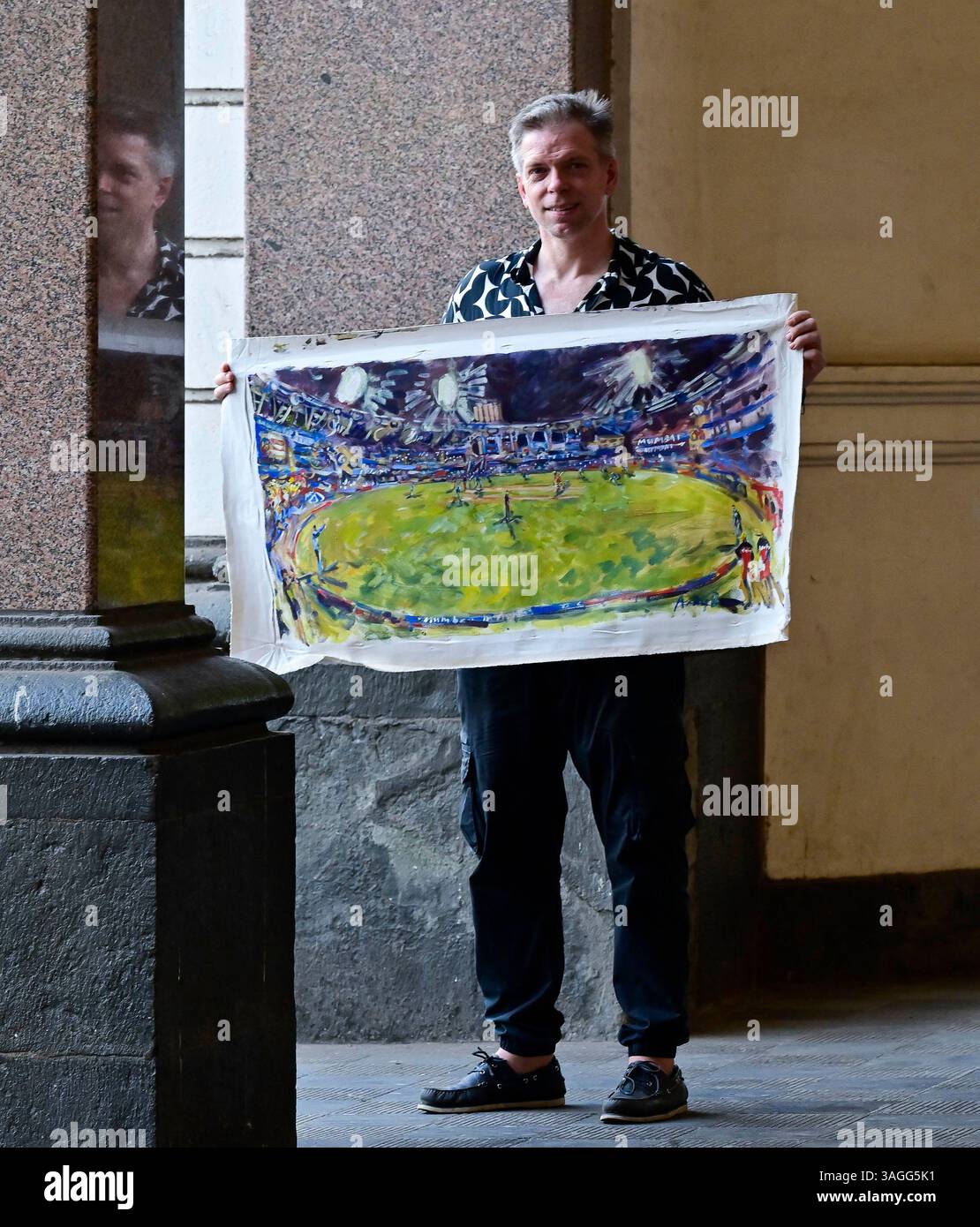 MUMBAI, INDIA - APRIL 8: British Artist Andy Brown along with his ...