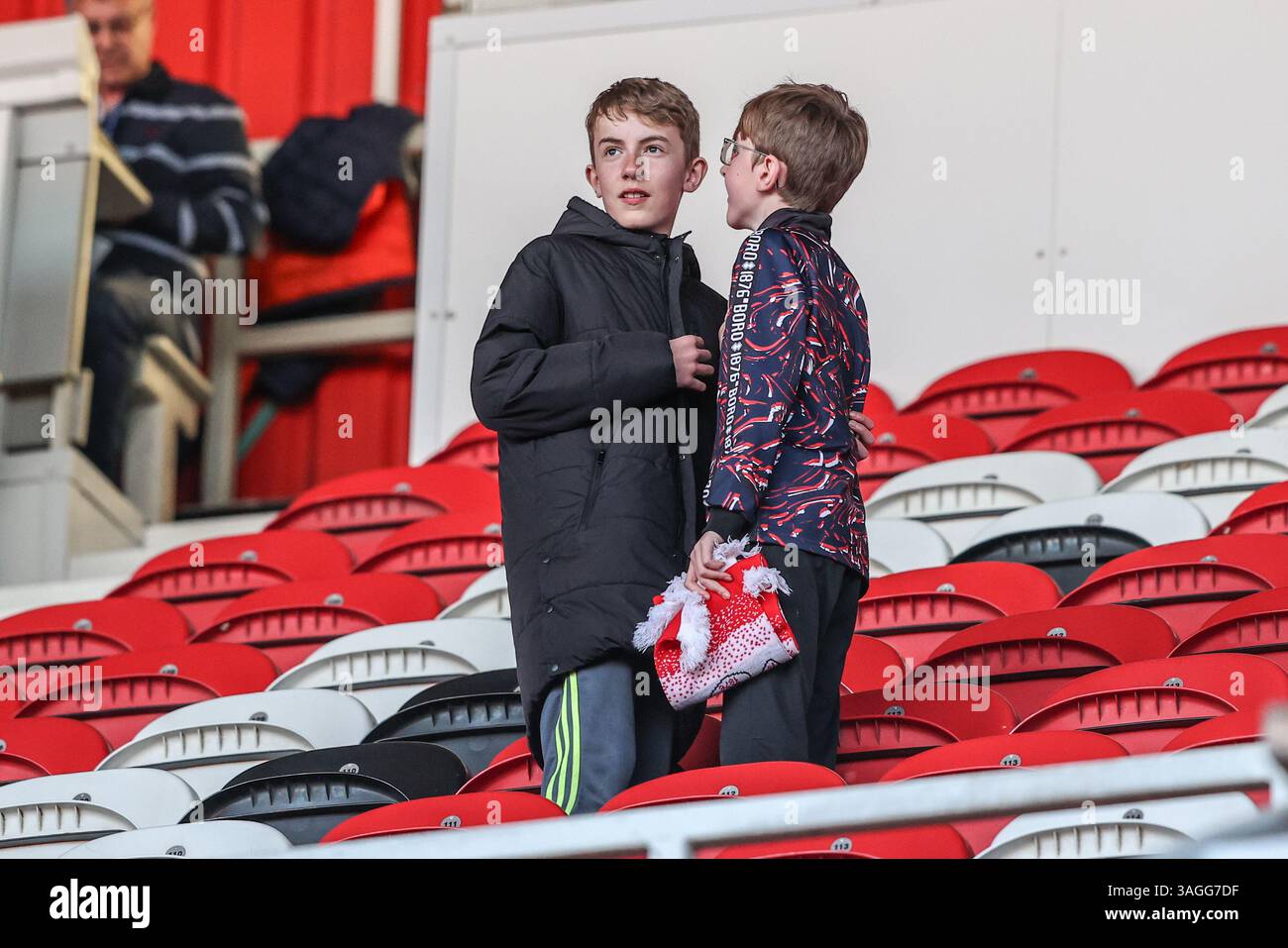Middlesbrough, UK. 08th Apr, 2025. Middlesbrough fans arrive during the ...