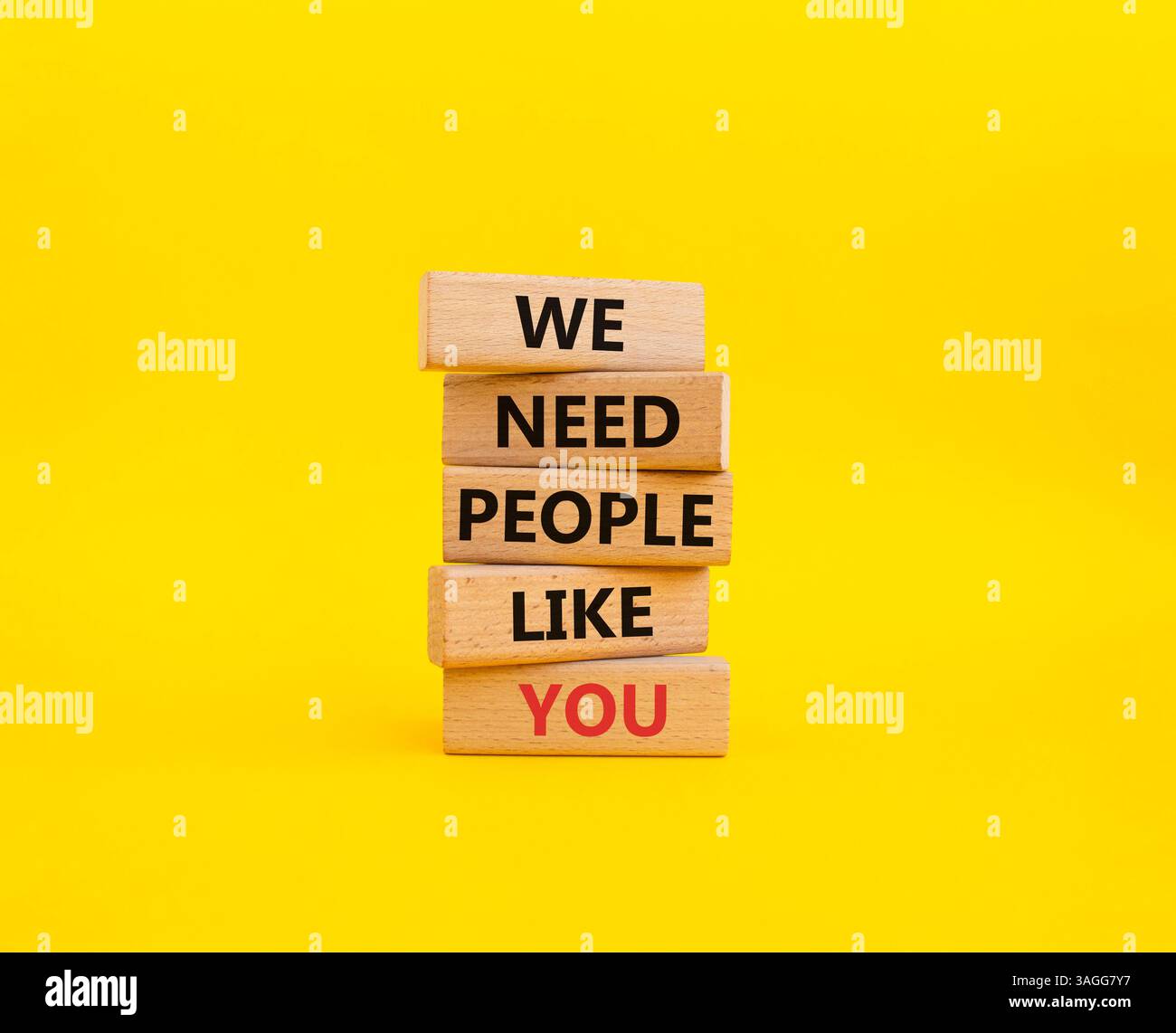 Hiring symbol. Wooden blocks with words We need People like You ...