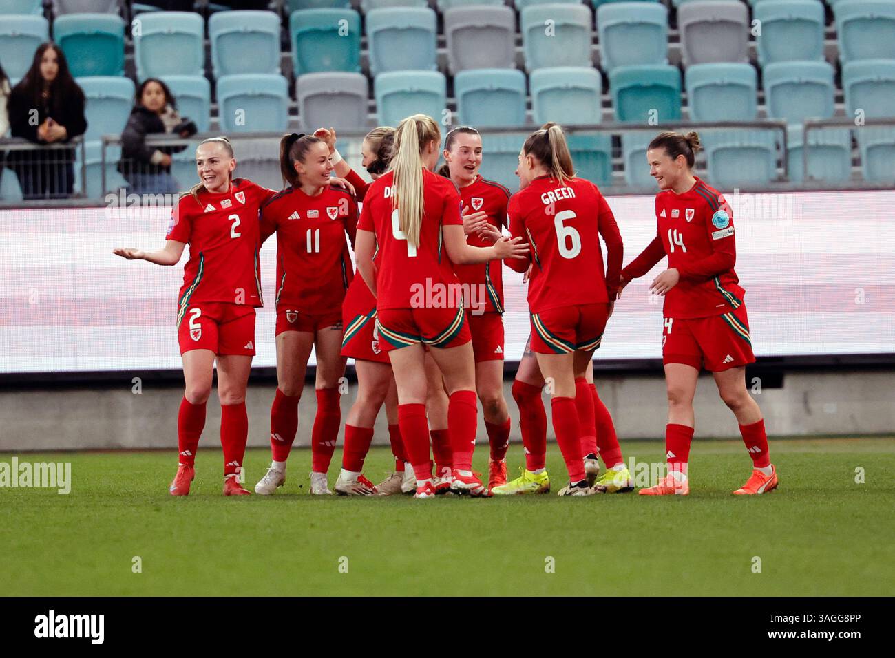 Wales' Hannah Cain equalized to 1-1 during Tuesday's Nations League ...