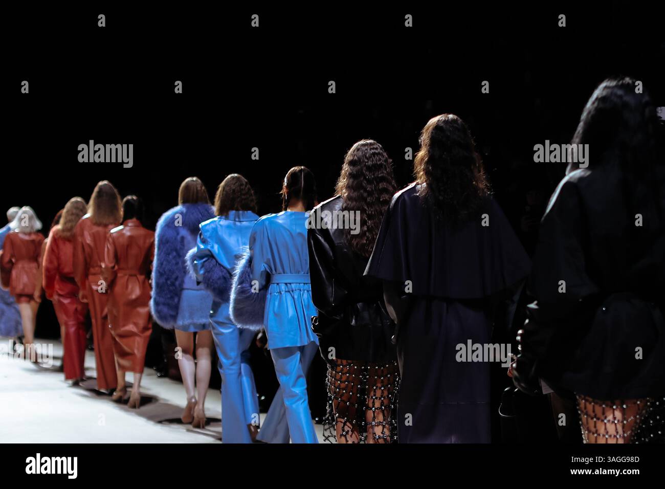 Fashion models wearing stylish dresses and walking the runway fashion ...