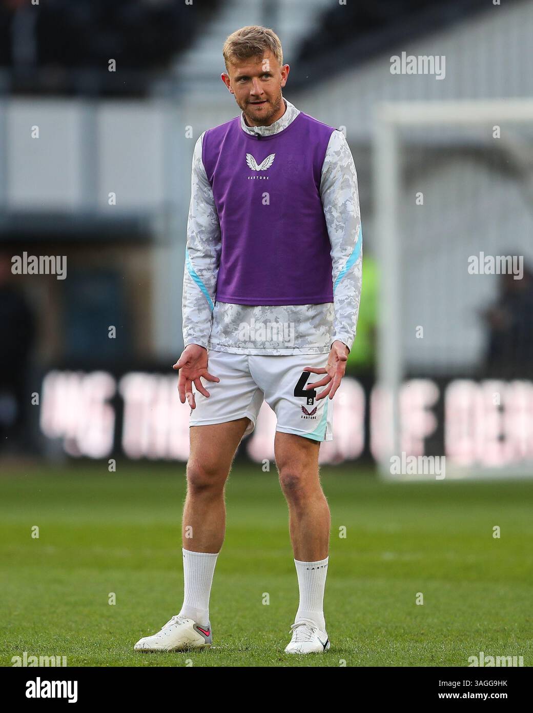 Joe Worrall of Burnley during the pre-game warm up ahead of the Sky Bet ...