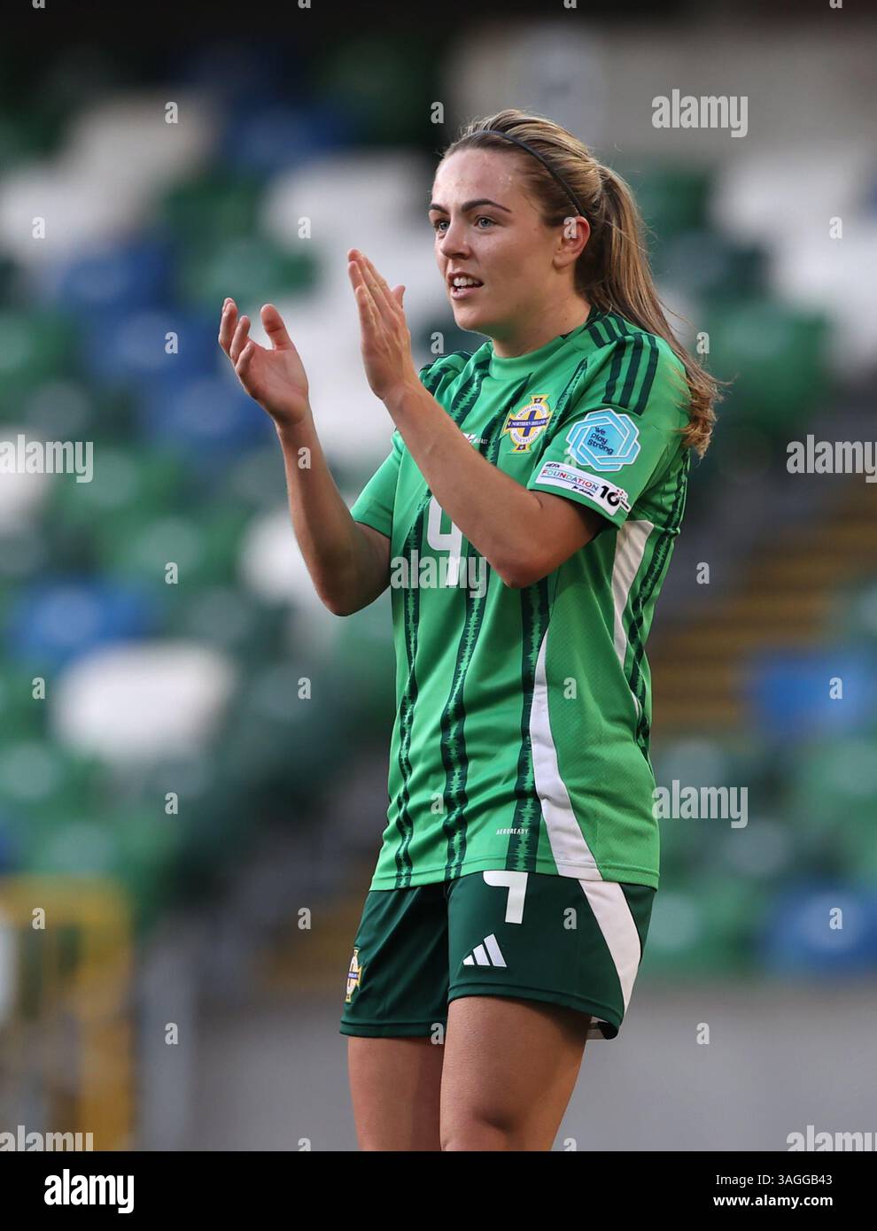 Northern Ireland's Simone Magill reacts during the UEFA Women's Nations ...