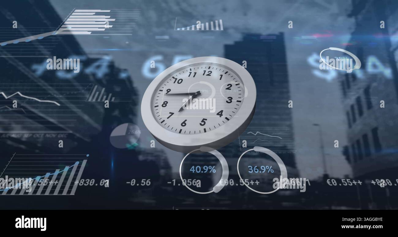 Data processing fast moving clock hi-res stock photography and images ...