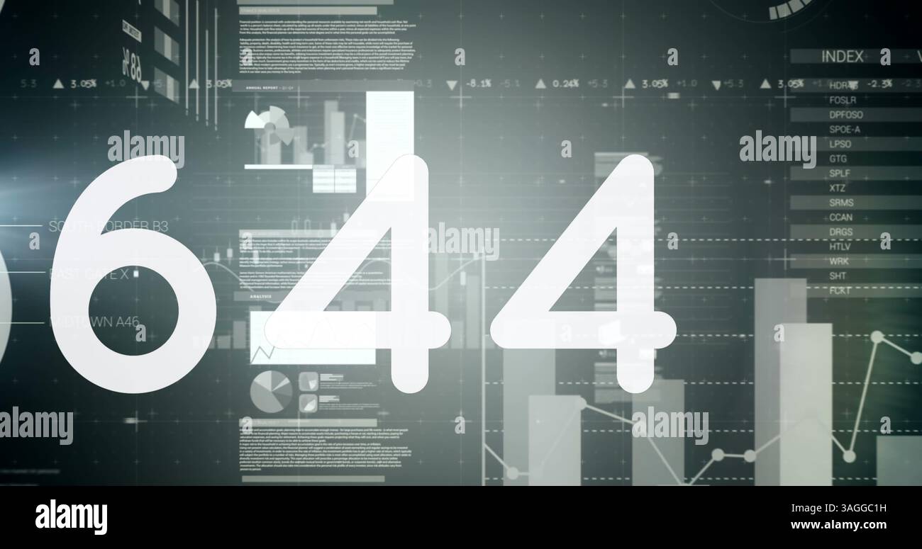 Image of numbers changing over statistics Stock Photo - Alamy