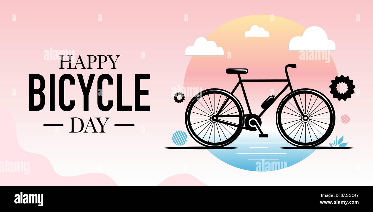 Geometric Bicycle Day: Blended Colors & Modern Ride Stock Vector Image ...
