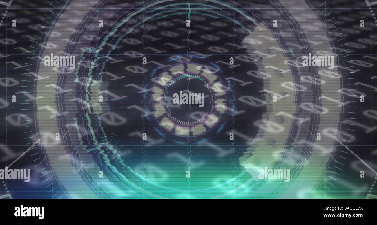 Image of scope scanning with glitch and binary coding Stock Photo - Alamy