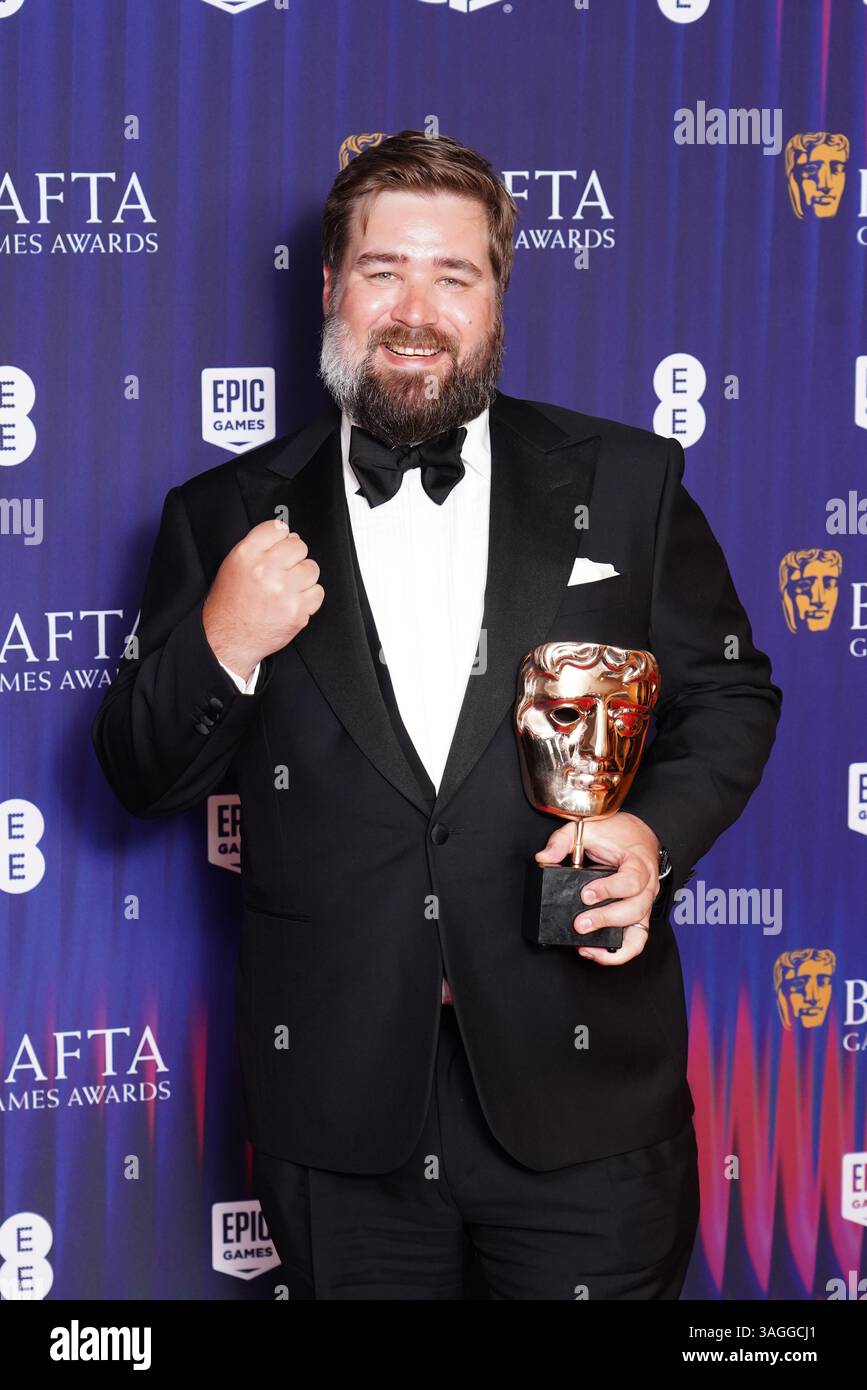 Johan Pilestedt, winner of the Multiplayer Award for Helldivers 2, at ...