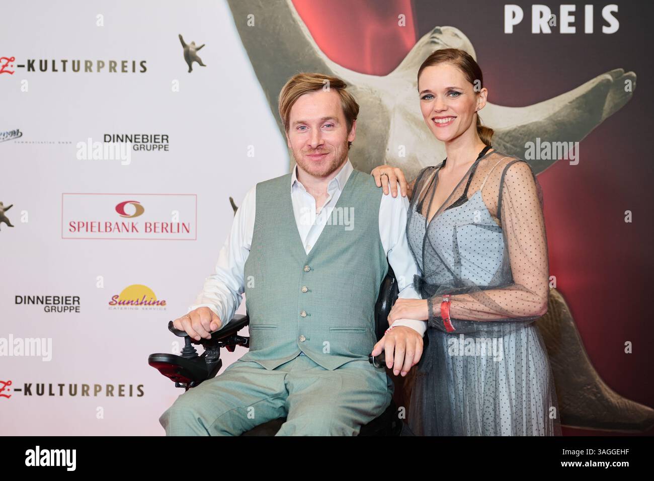 Berlin, Germany. 08th Apr, 2025. Samuel Koch and his wife Sarah Elena ...