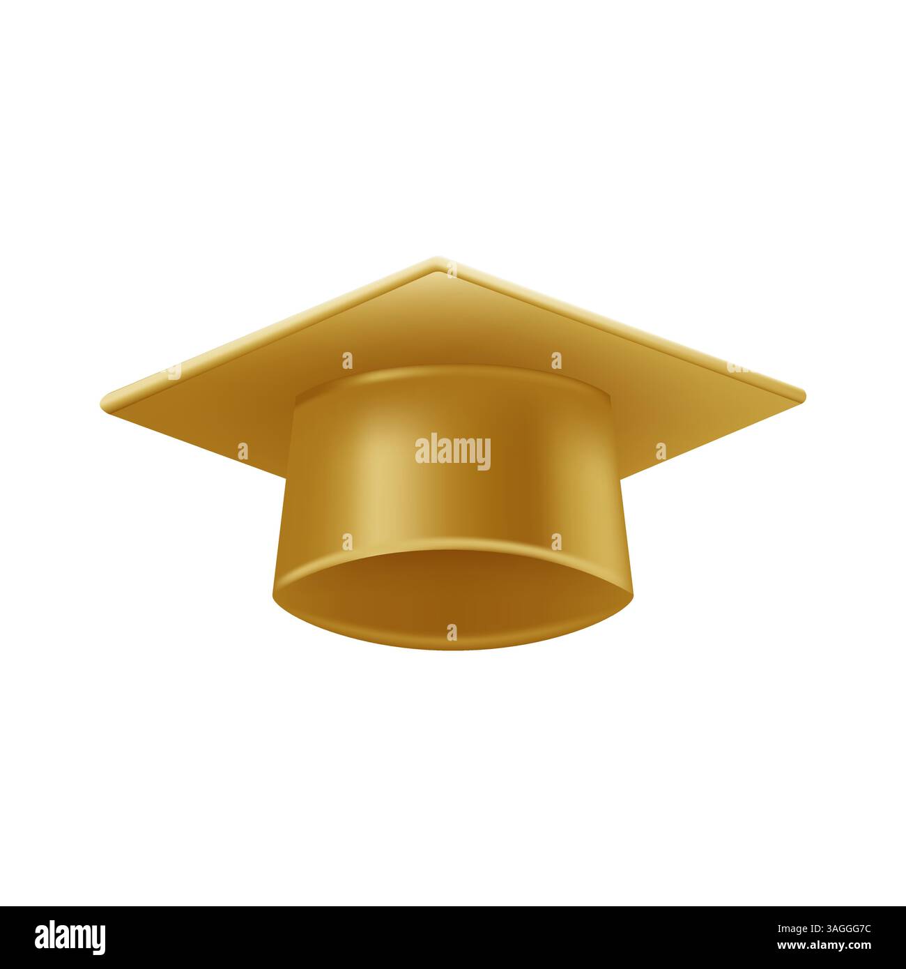 Realistic gold graduate cap. 3D Graduation Doctoral hat Stock Vector ...