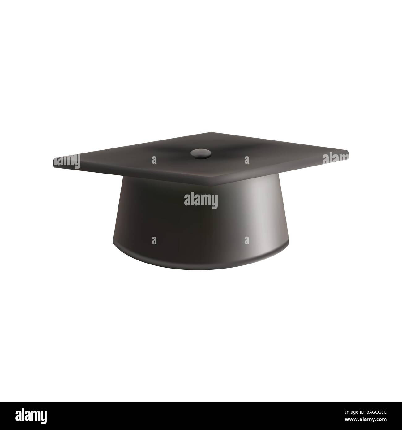 Realistic Black graduate cap. 3D Graduation Doctoral hat Stock Vector ...