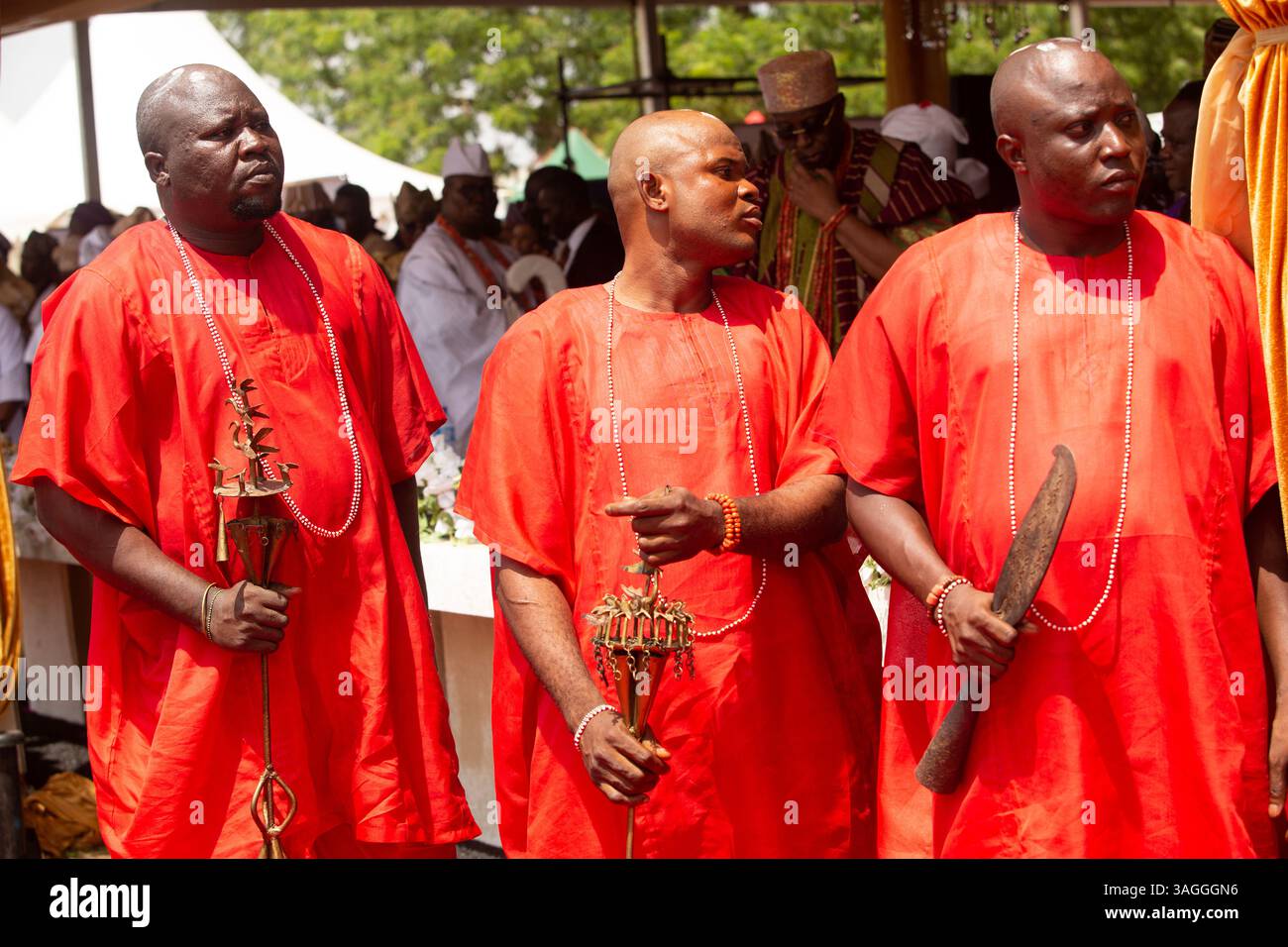 Alaafin Palace Guards performing their Right and Rituals during the ...