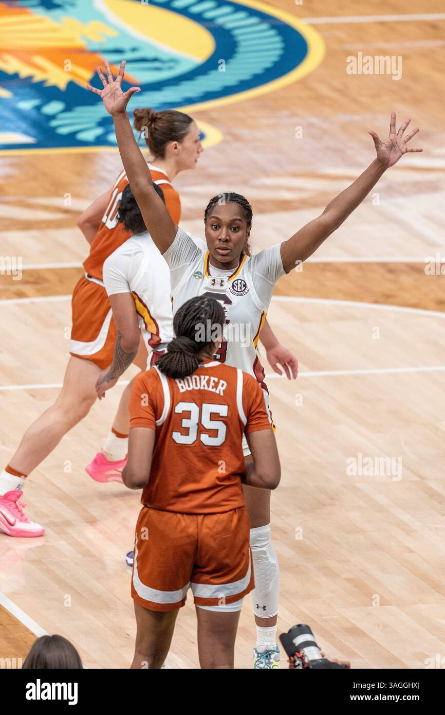 South Carolina Gamecocks guard Bree Hall (23) defends Texas Longhorns ...