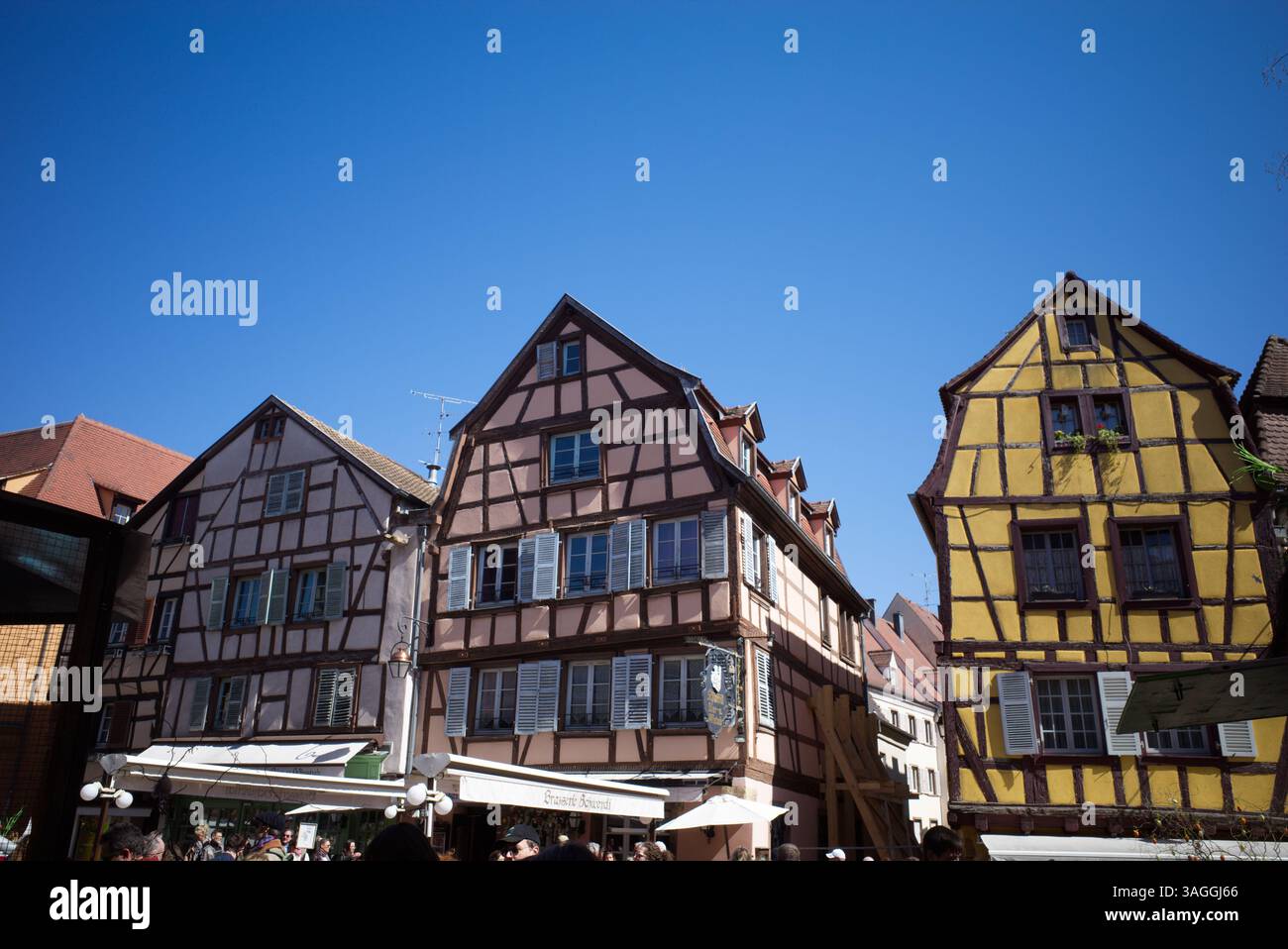 Colmar, France. April 07, 2025. Half-timbered houses in Colmar Stock ...