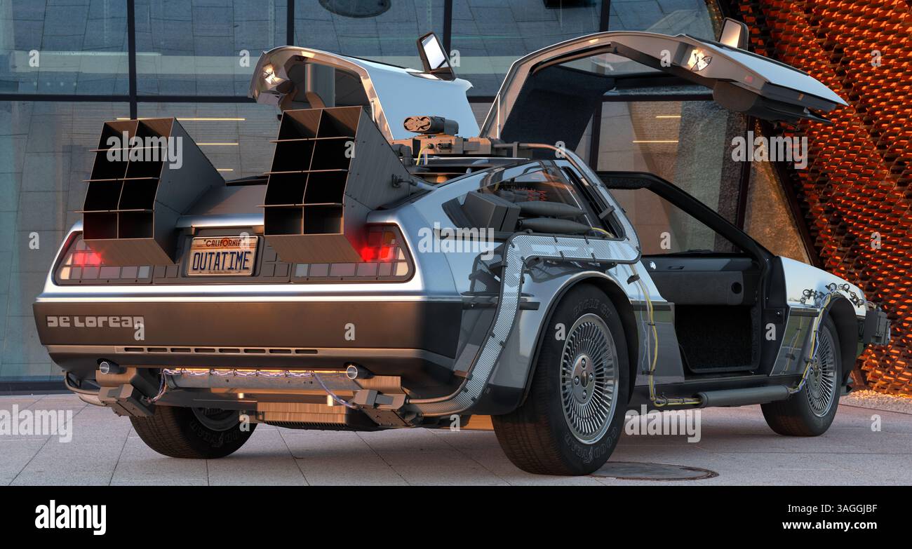 DeLorean DMC-12 - a two-seater sports car mass-produced by DeLorean Motor Company Stock Photo ...