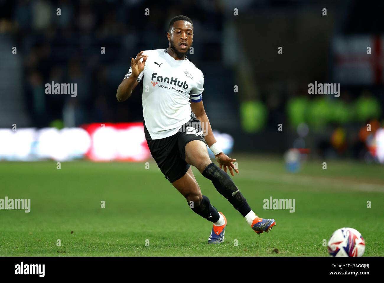 Derby County's Ebou Adams in action during the Sky Bet Championship ...