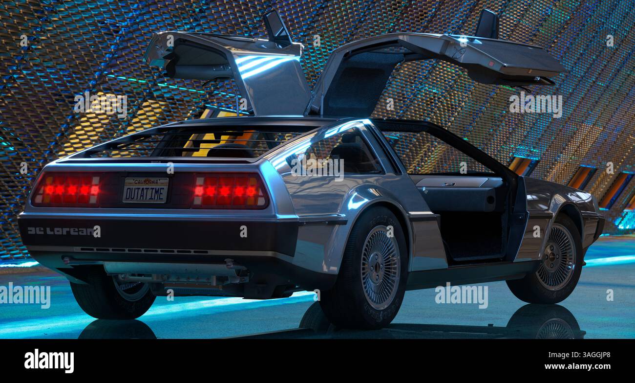 DeLorean DMC-12 - a two-seater sports car mass-produced by DeLorean Motor Company Stock Photo ...