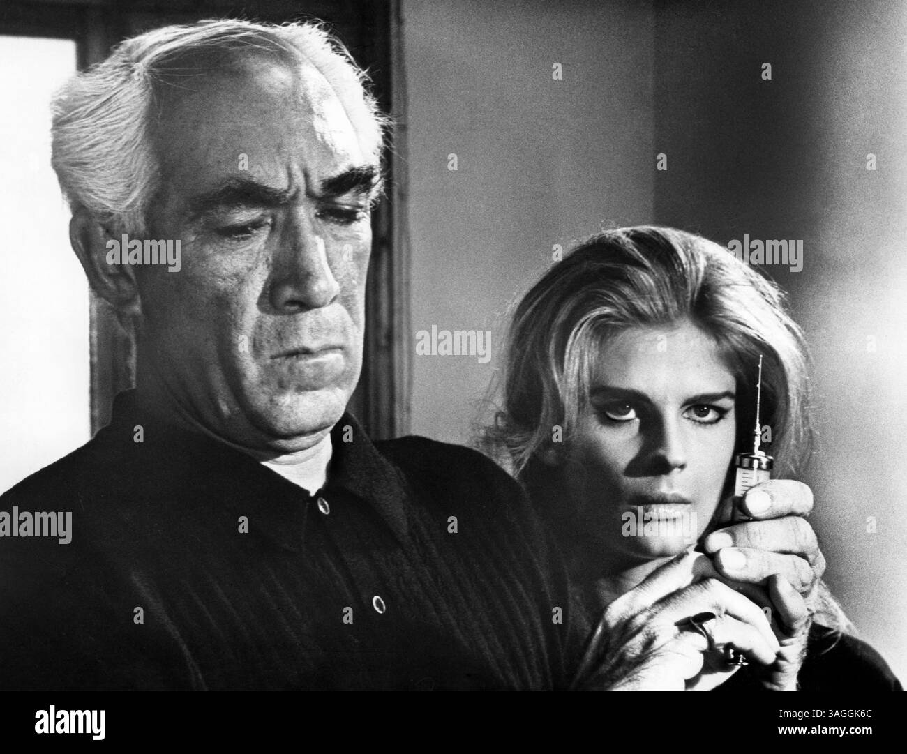 Anthony Quinn, Candice Bergen, on-set of the film, "The Magus", 20th ...