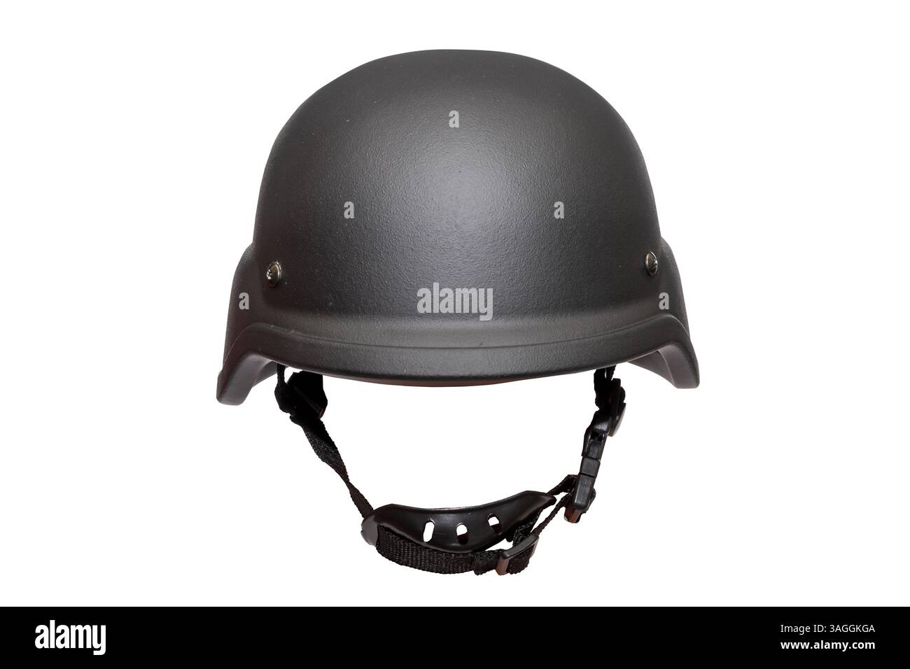 Advanced combat helmet of the US Armed Forces with a chin strap on a ...