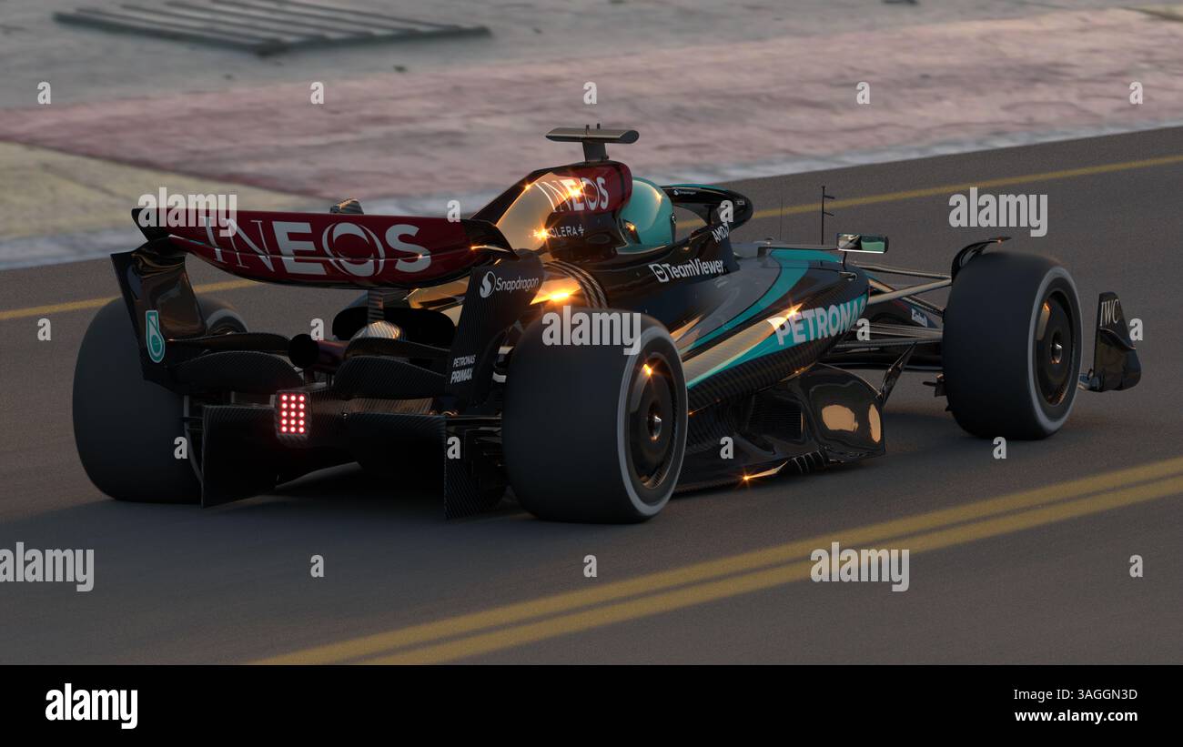 F1 Mercedes W-15 2024 on track Stock Photo - Alamy