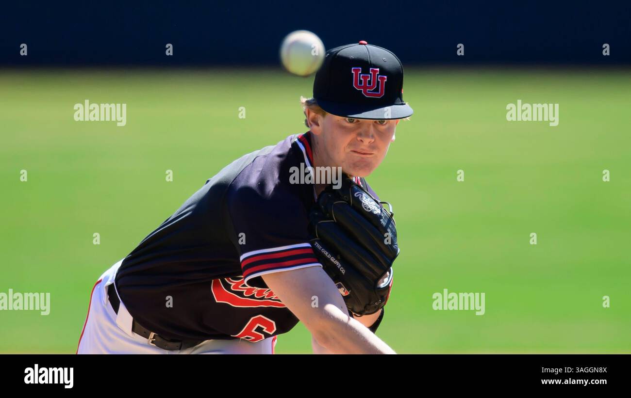 Utah pitcher Cameron Nielson pitches the ball during an NCAA baseball ...