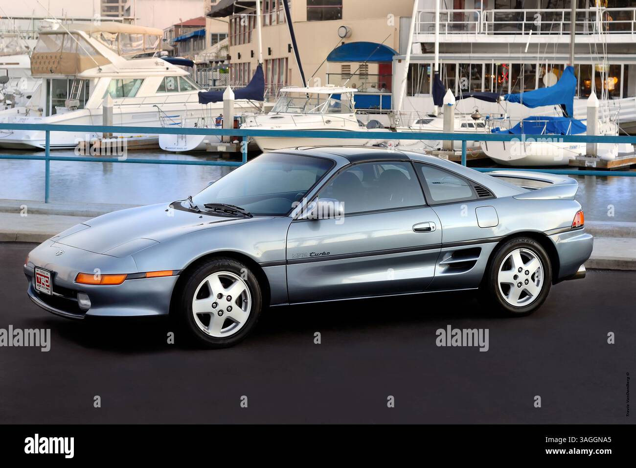 A Toyota MR2 Turbo Posed in Front of a Yacht Harbor Stock Photo - Alamy