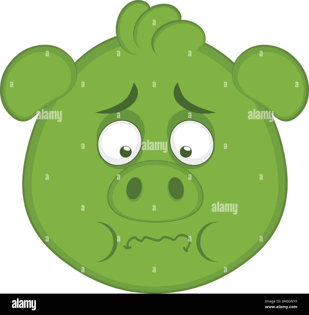 vector illustration emoji character face pig cartoon, with a green color of nausea Stock Vector ...