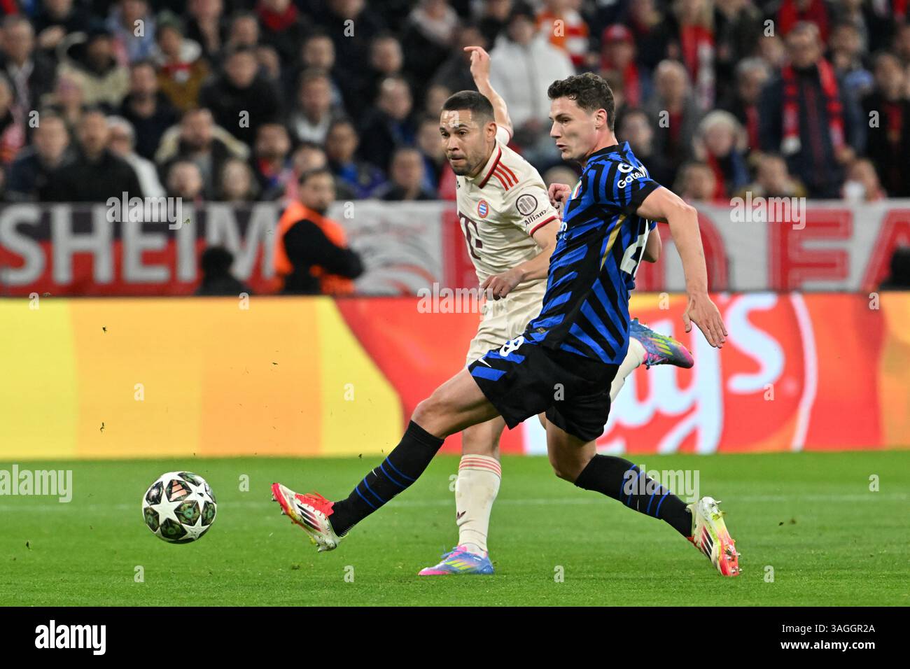 Munich, Germany. 08th Apr, 2025. Soccer, Champions League, FC Bayern Munich - Inter Milan ...