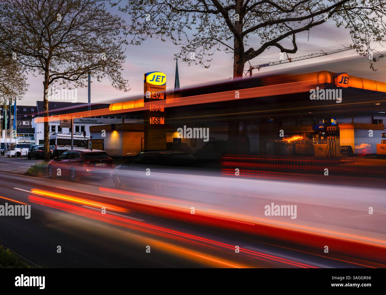 Cologne, Germany. 08th Apr, 2025. Prices for fuel are displayed at a ...