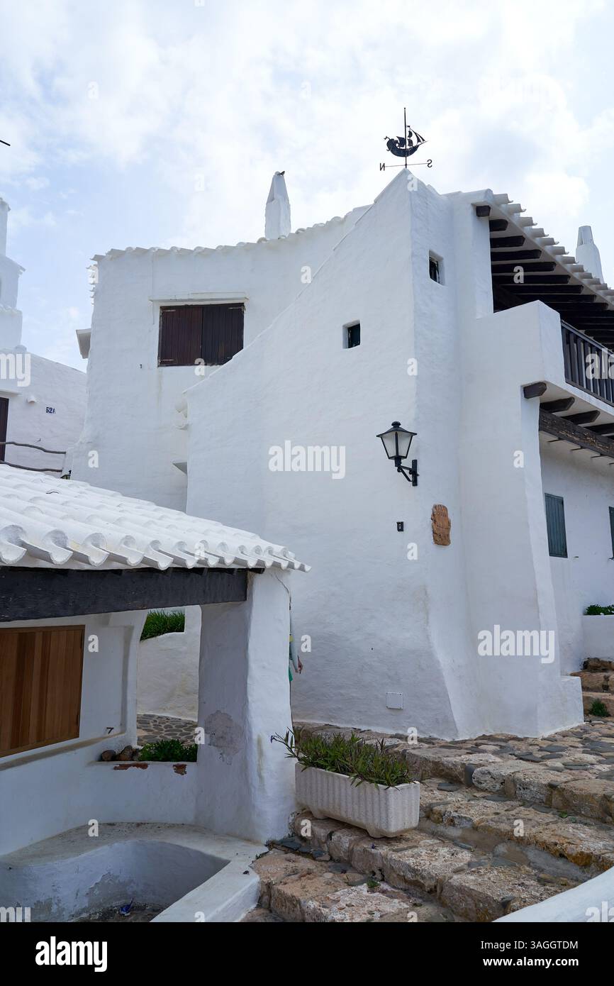 A view of the unique architecture in Binibeca, Menorca, featuring ...