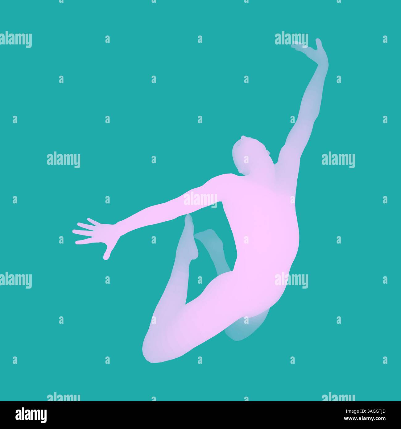 Jumping Man. Gymnast. 3D human body model. Gymnastics activities for ...