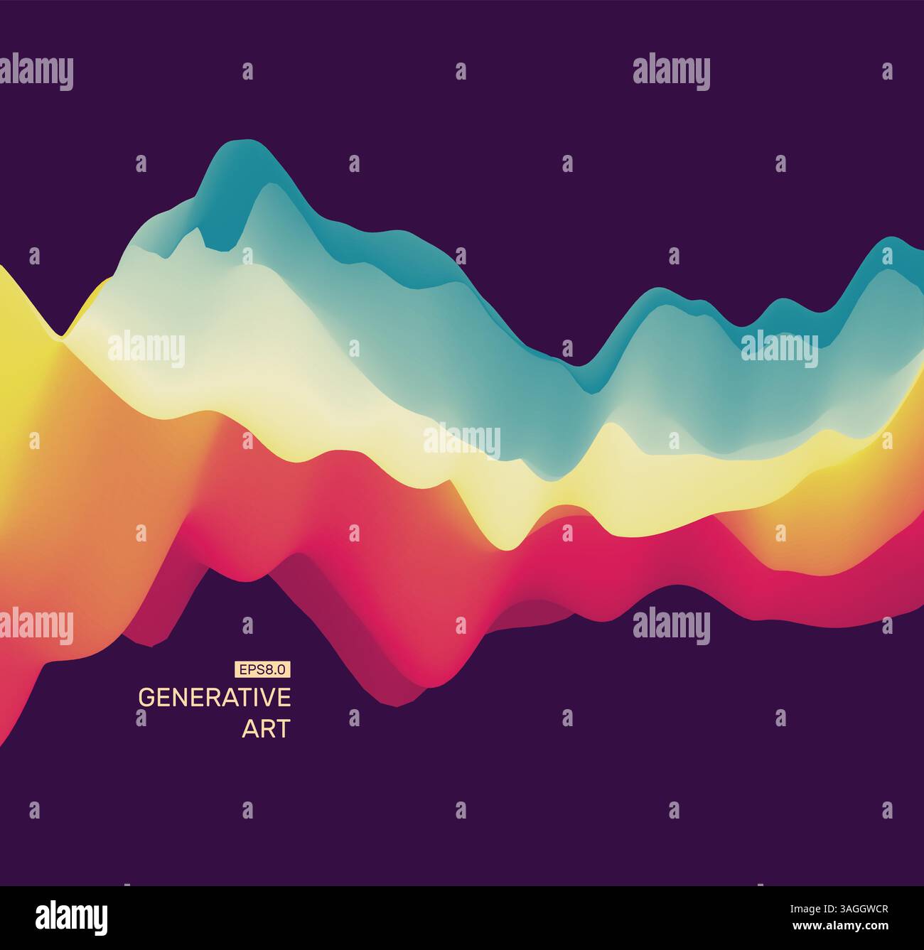 Abstract vector background of waves. Dynamic Effect. 3D Vector ...