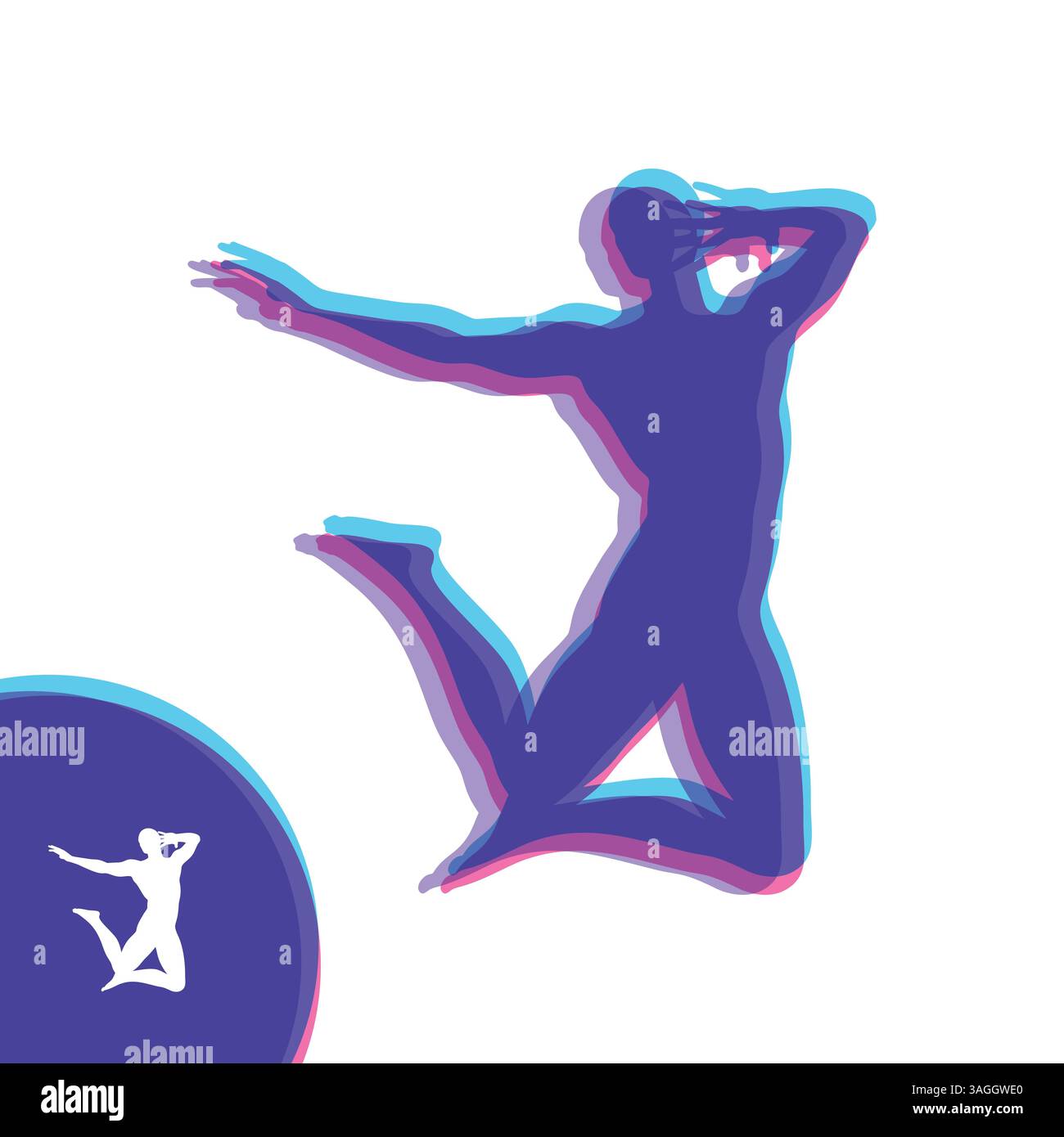 Silhouette of a Dancer. Gymnast. Man is Posing and Dancing. Sport ...
