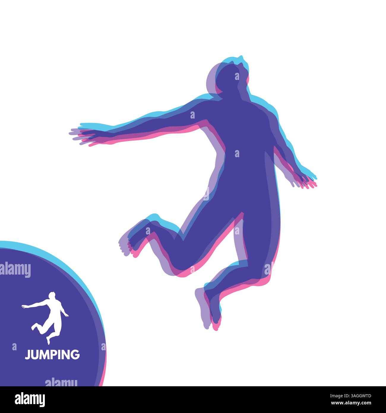 Silhouette of a jumping man. Design template for Sport. Vector ...