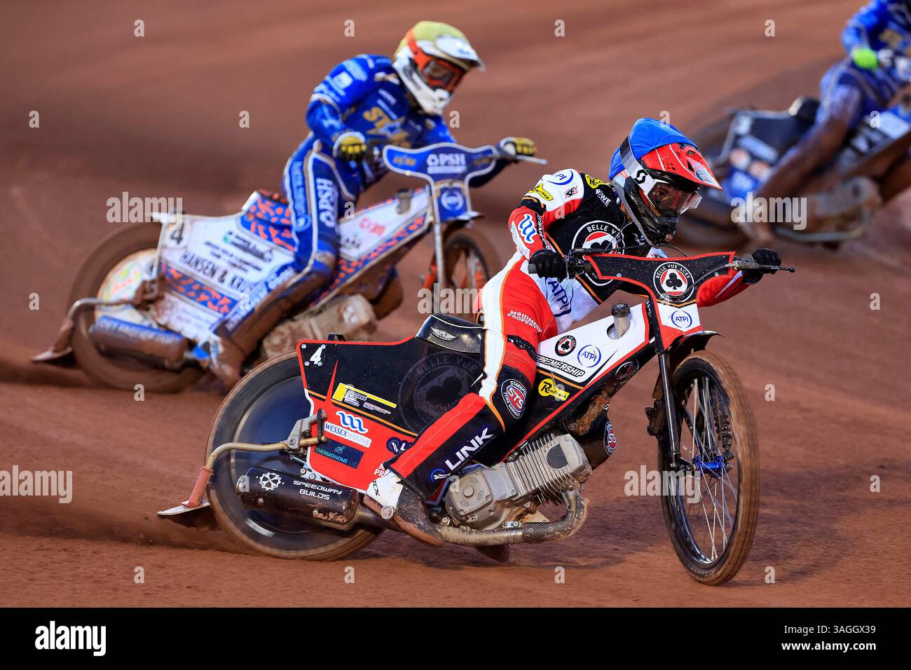 Zach Cook of Belle Vue ‘ATPI’ Aces leads Niels-Kristian Iversen of PSH ...