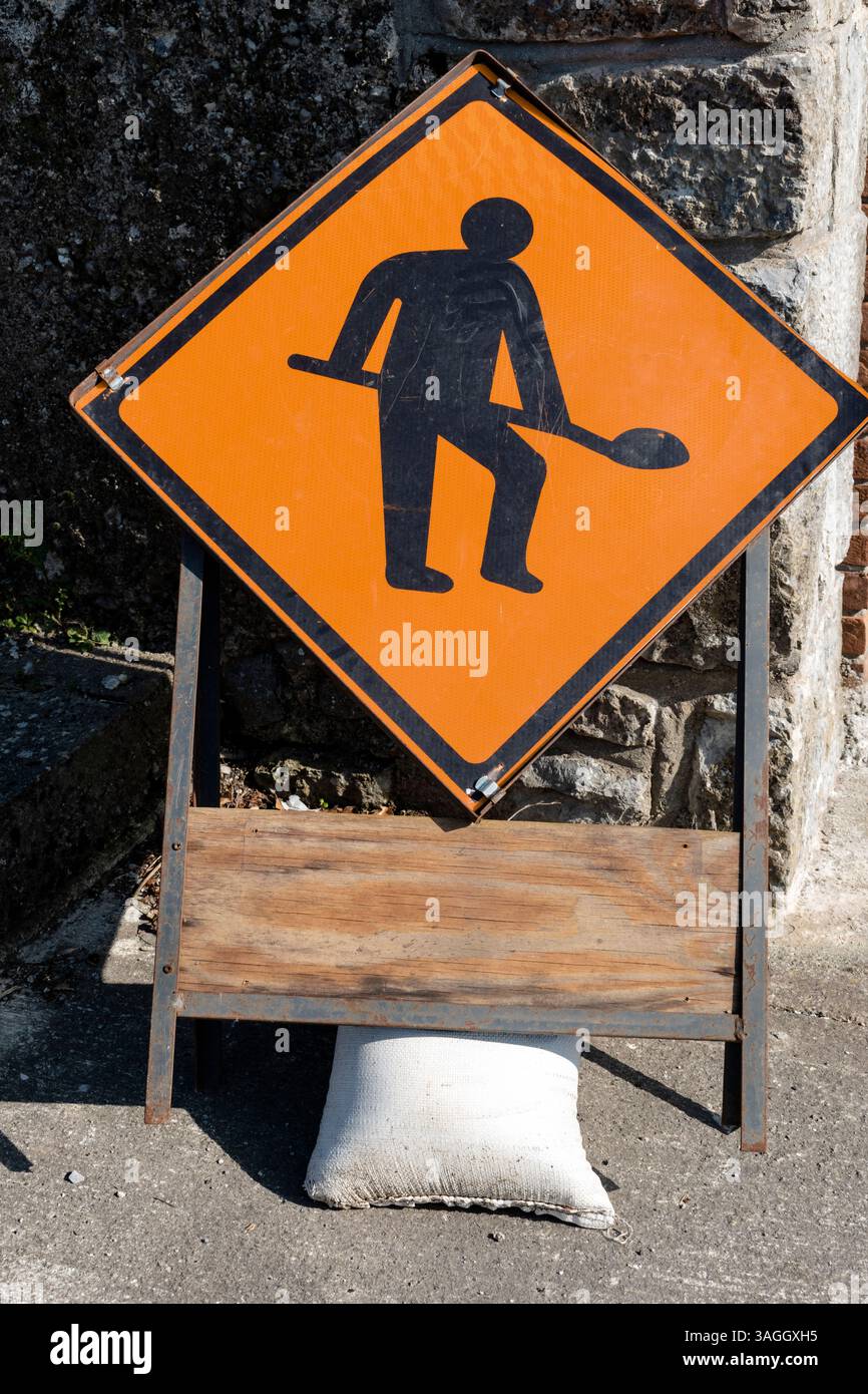 Road sign bag hi-res stock photography and images - Alamy