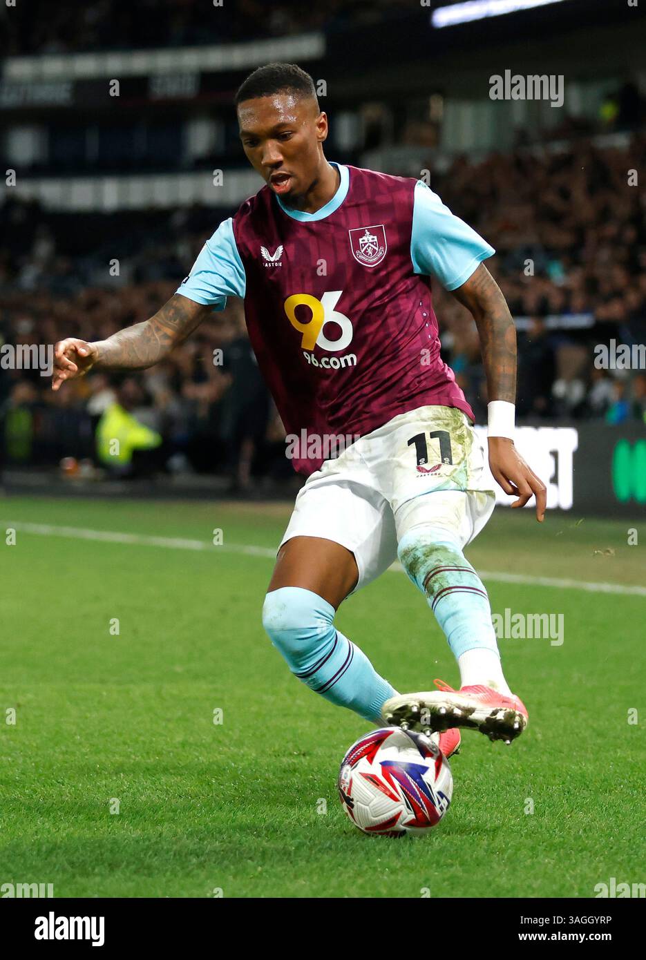 Burnley's Jaidon Anthony in action during the Sky Bet Championship ...