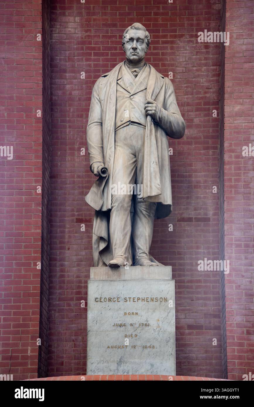 Statue of inventor George Stephenson in The Great Hall, National ...