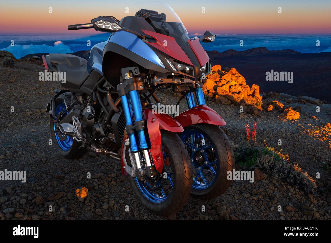 Yamaha NIKEN-Revolutionary Leaning Multi-Wheel Chassis Stock Photo - Alamy