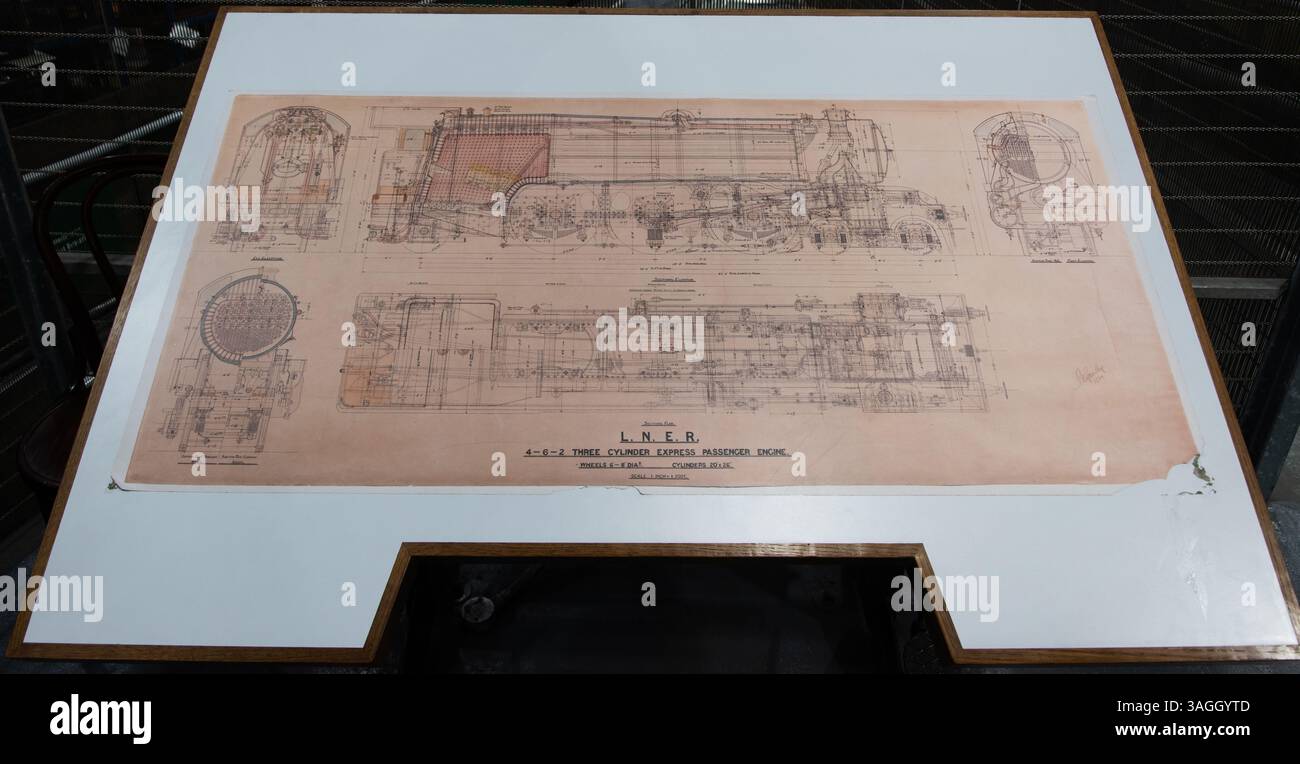 Design drawings for the Flying Scotsman class locomotive, The Great ...