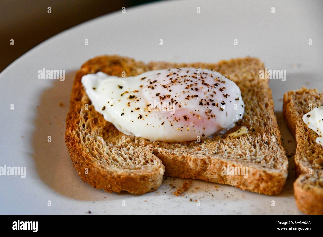 Breakfast poached egg meat on hi-res stock photography and images - Alamy