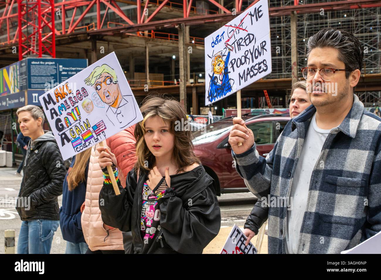 Chicago, Illinois, USA - April 5th, 2025: The "Hands Off" protest in ...