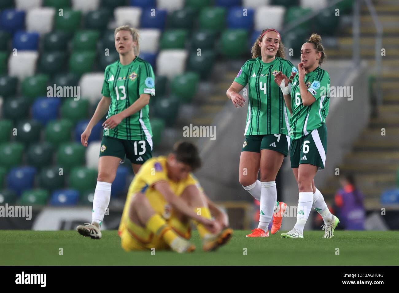 Northern Ireland players after the UEFA Women's Nations League, League ...