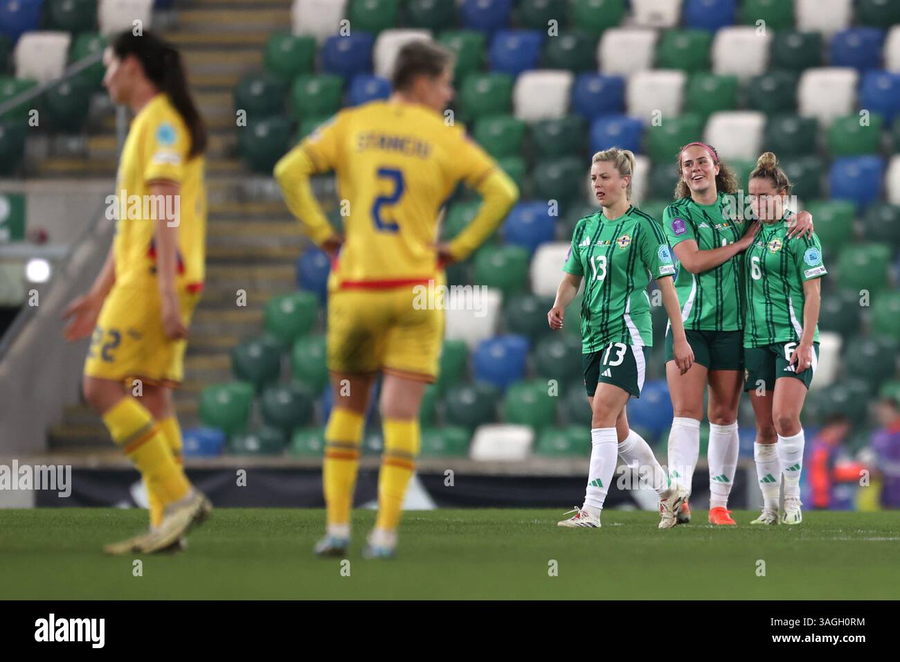 Northern Ireland players after the UEFA Women's Nations League, League ...