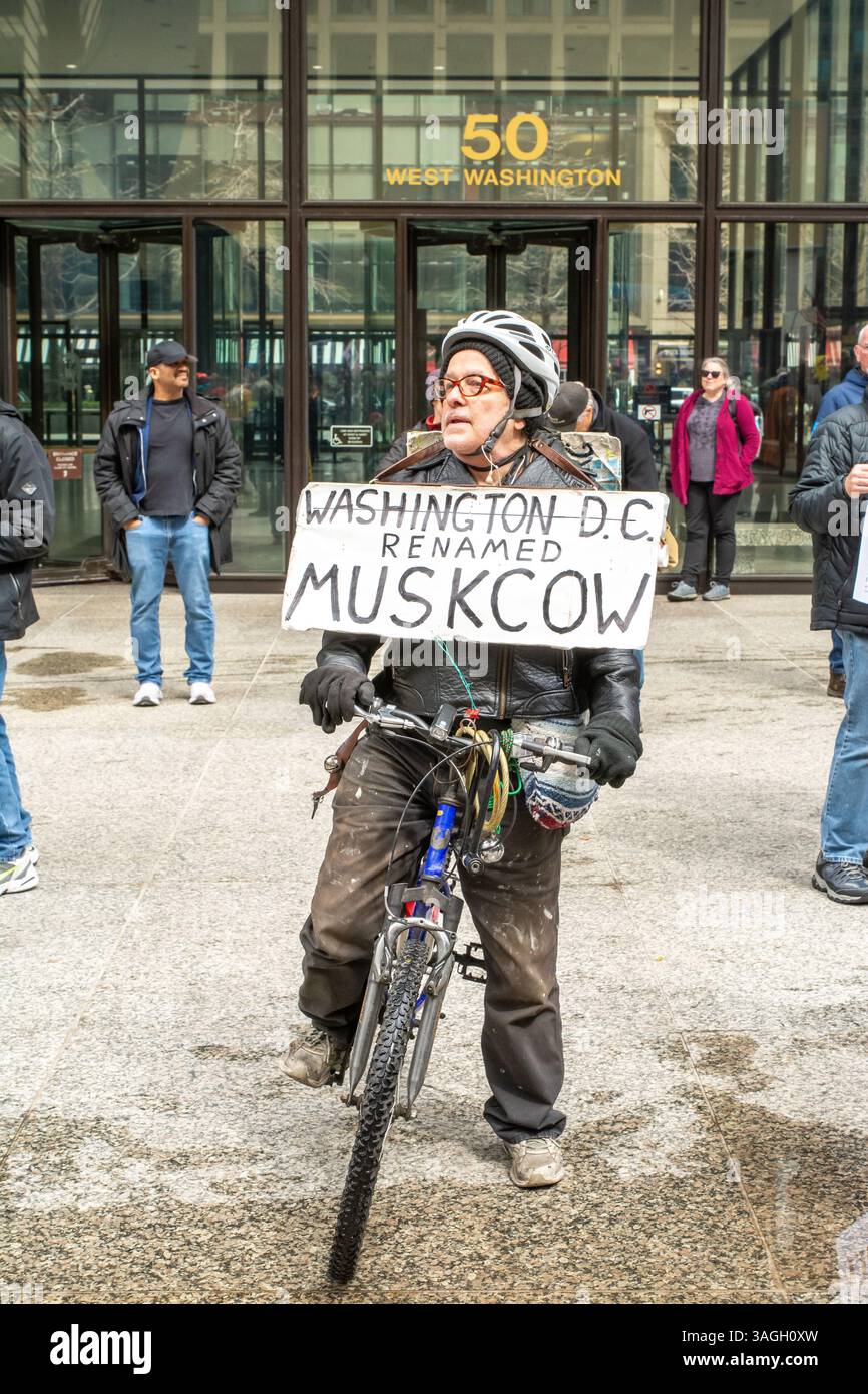 Chicago, Illinois, USA - April 5th, 2025: The "Hands Off" protest in ...
