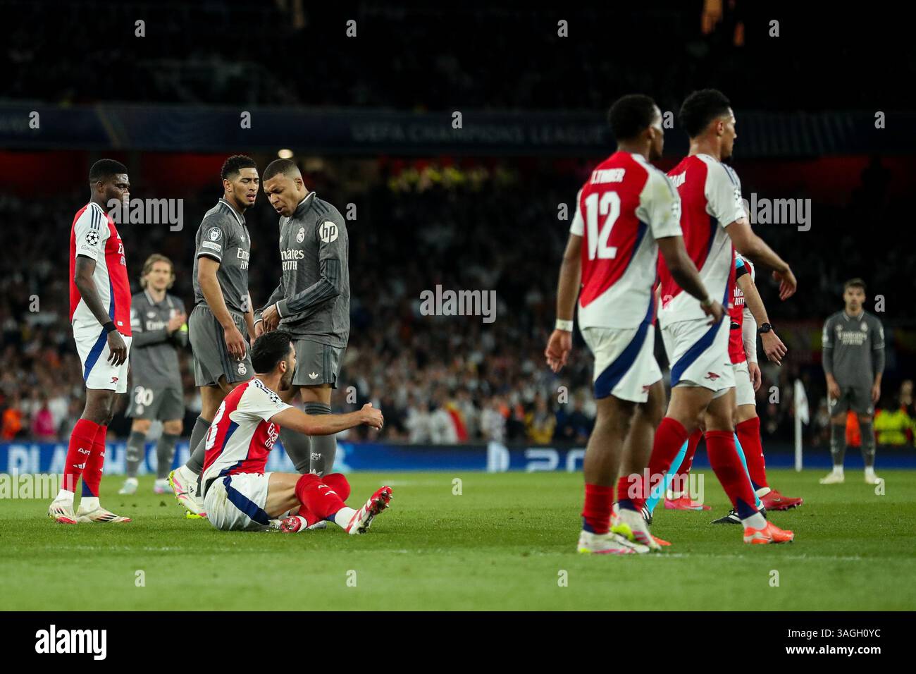 Kylian Mbappé of Real Madrid reacts during the UEFA Champions League ...