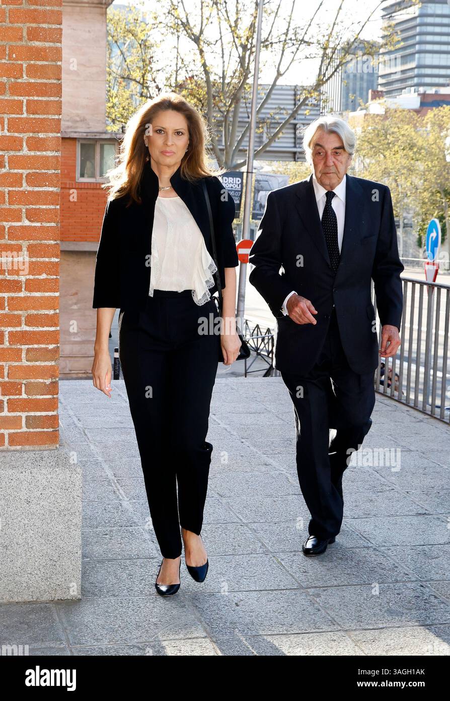 Elena Cue and Alberto Cortina attend the funeral mass in memory of Doña ...